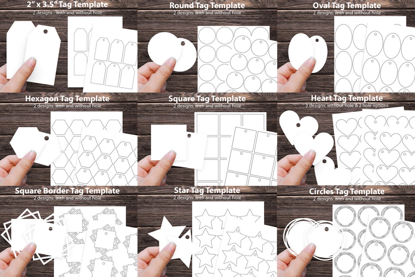 Hang Tag Template Mega Bundle 9 Tag Designs | Etsy