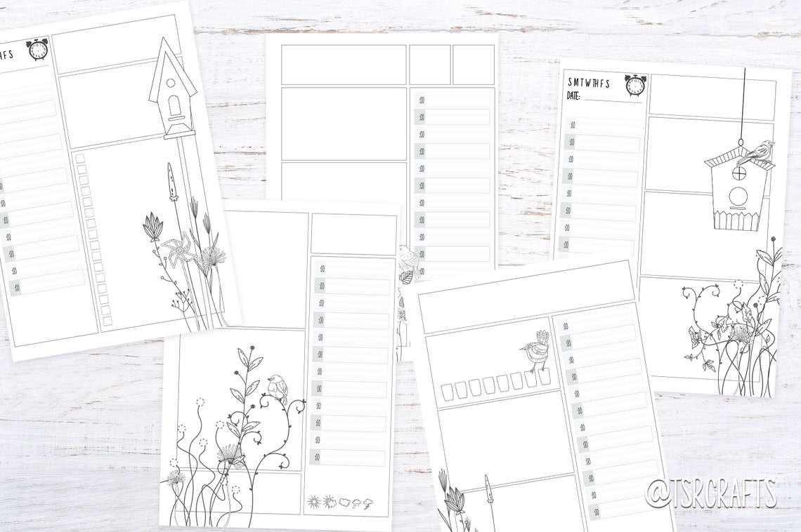 Coloring Book Printable Planner Inserts the Doodle Journal | Etsy