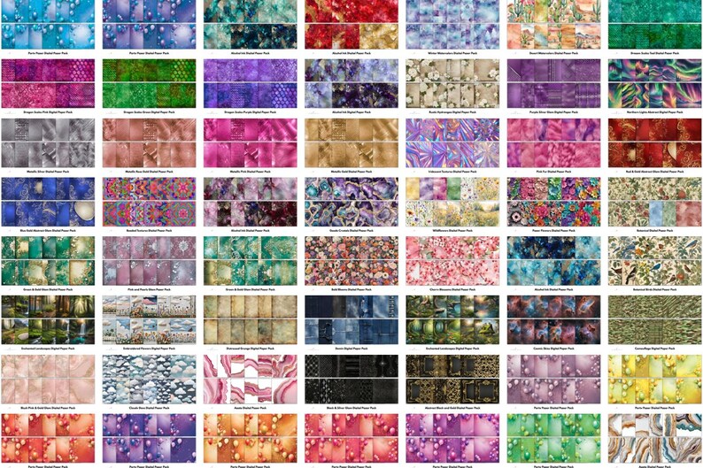 Digital Paper Pack Mega Bundle 1 Backgrounds Textures Printable Paper ...