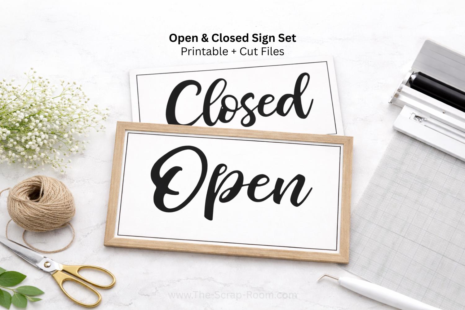 Open Closed Sign Printable Plus Cut Files Digital Download DIY Shop ...