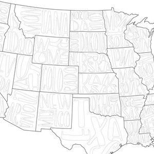 Printable United States Travel Tracker-blank 50 State Washington DC ...