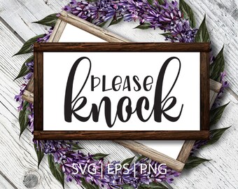 Please Knock Sign Svg - Etsy