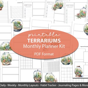 Terrarium Printable Planner Inserts Printable Floral Planner, Planner ...
