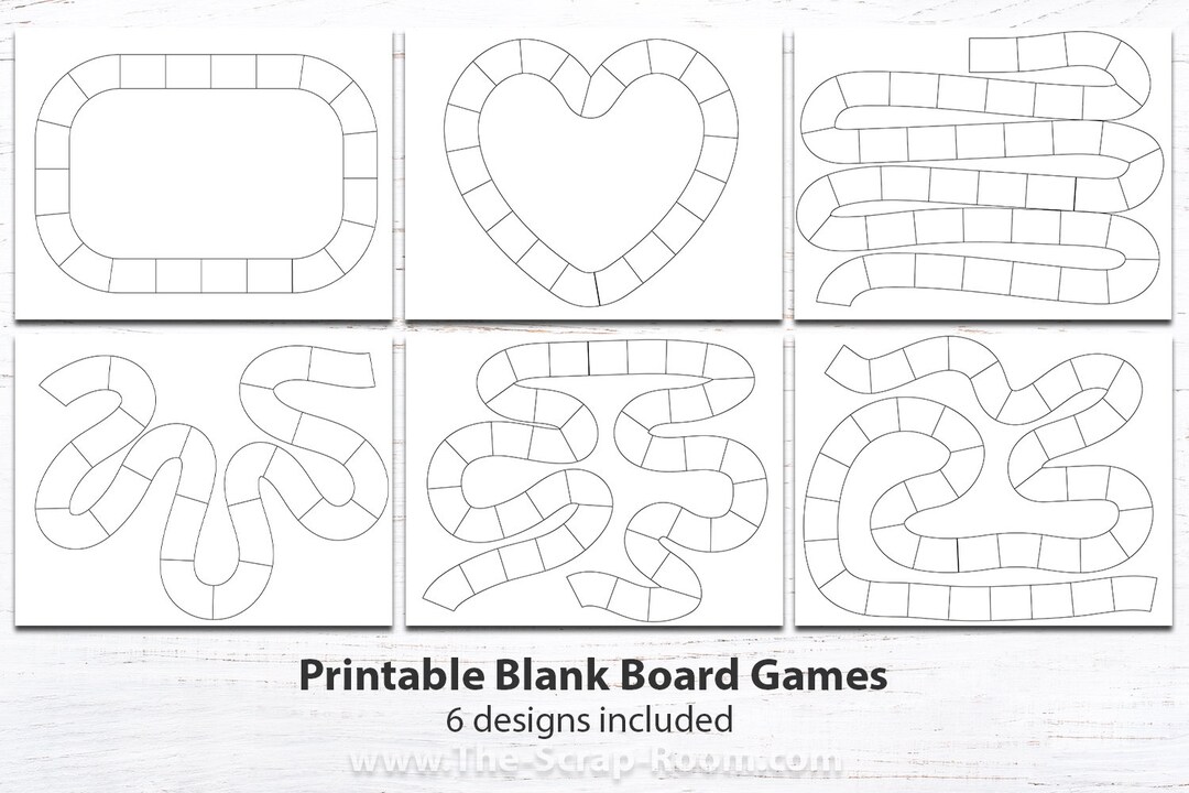 Printable Blank Board Game Templates, Game Design, Printable Game, Diy ...