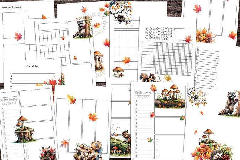 Fall Planner Printables Cottagecore Daily Weekly Monthly Habit Mood ...