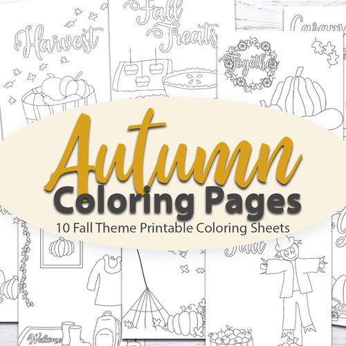 Pumpkin Patch II Fall Autumn Coloring Page for Kids and - Etsy