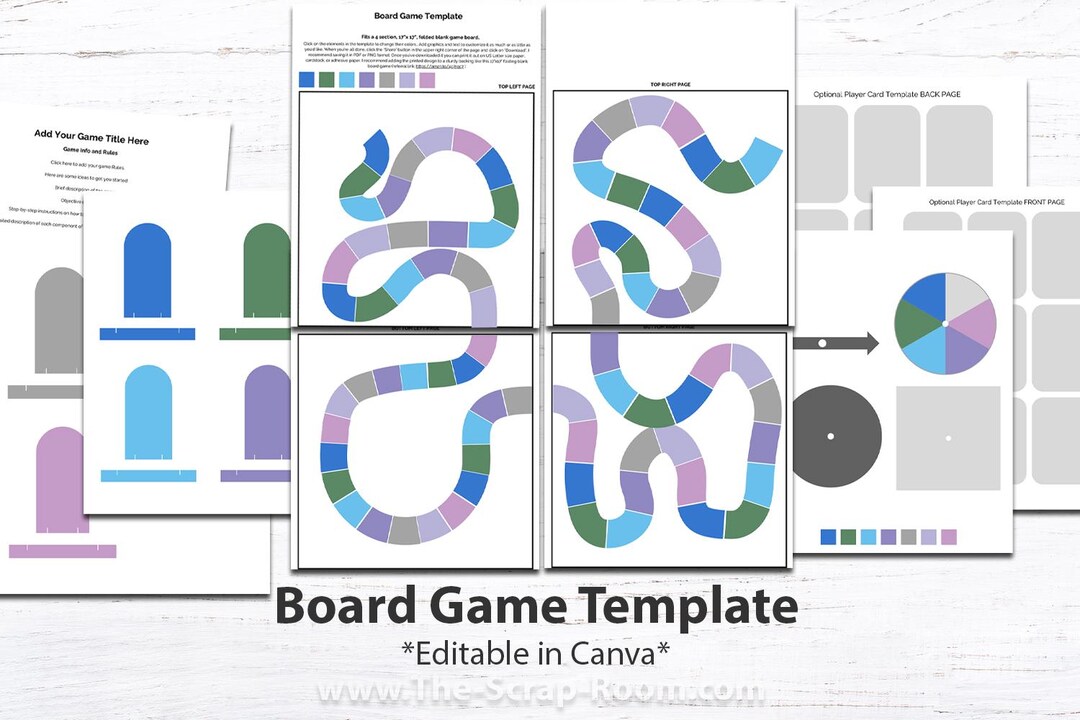 Editable Board Game Template #2, Customizable Game Board Template ...