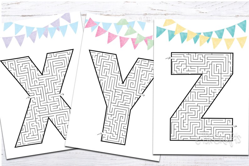 Printable Maze Activity: A-Z Alphabet Bundle for Kids | Etsy