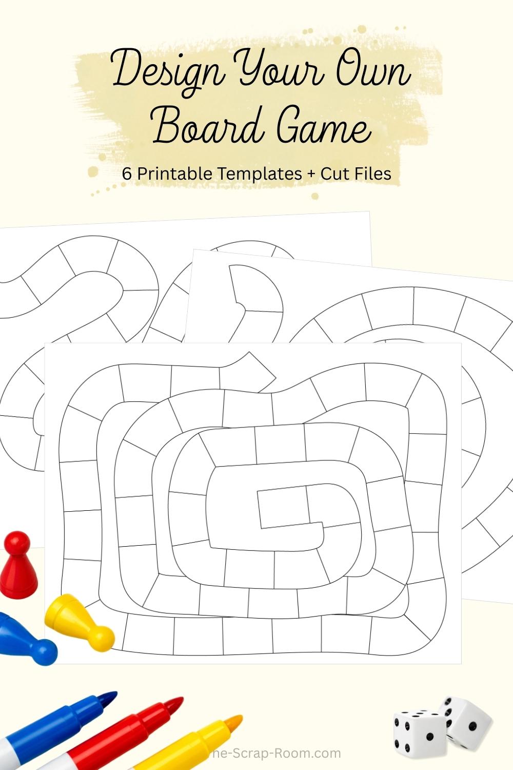 Printable Blank Board Game Templates Game Design Printable Game Diy ...