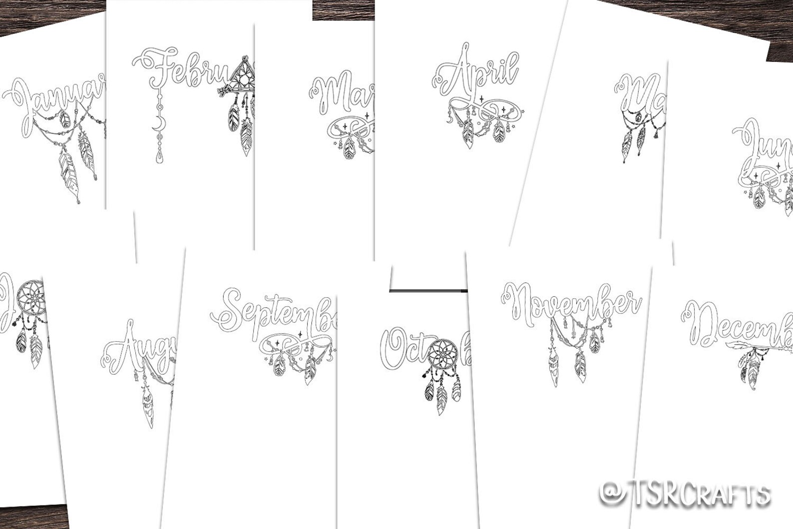 Month Dividers Coloring Pages Printable Monthly Divider - Etsy