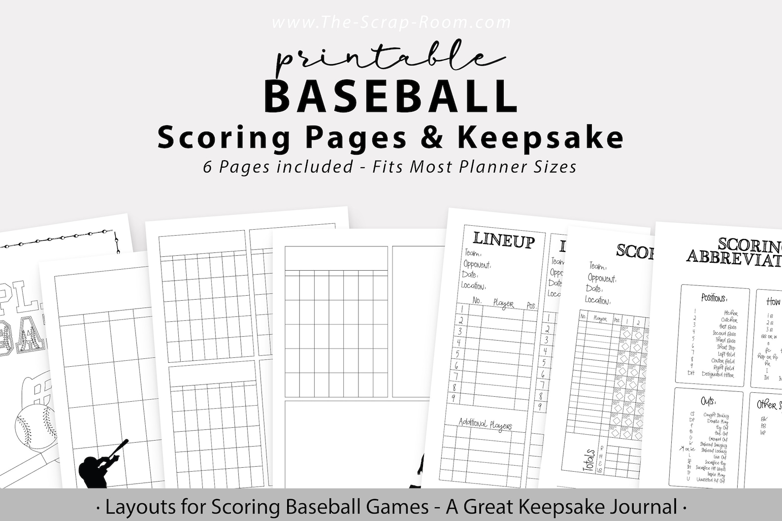 Baseball Season Printable Planner Pages Score Sheet Lineup - Etsy