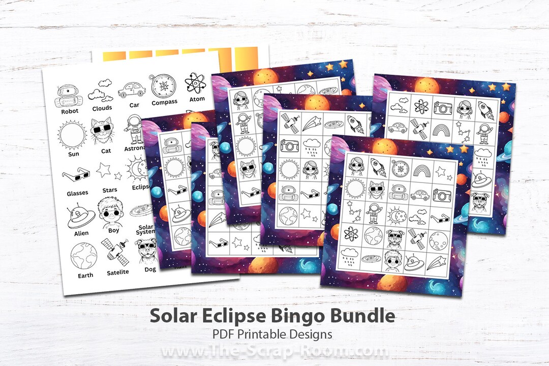 Solar Eclipse Printable Bingo Game Includes 30 Different Player Cards ...