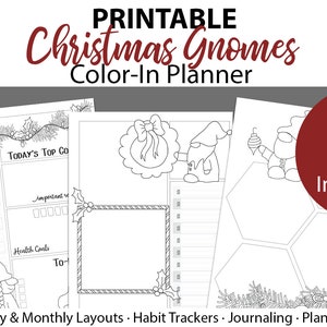 Printable Planner Bundle With Adorable Gnome Art and Seasonal Themes ...