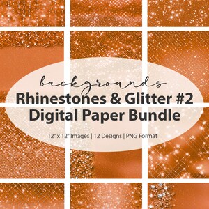 Orange Glitter Digital Paper Pack Glitter Paper Printable Paper Digital ...