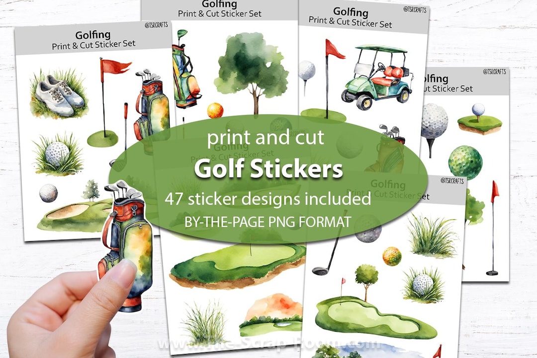 Printable Golf Stickers Bundle Stickers for Planner Scrapbook PNG Print ...