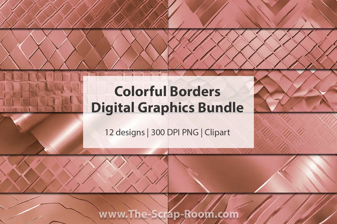 Rose Gold Metallic Digital Borders: Metallic Paper, Printable Paper ...
