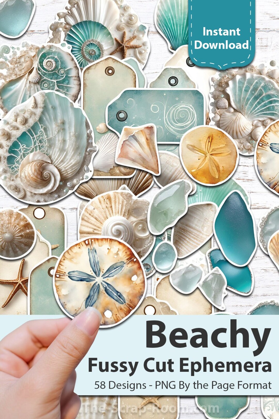 Print and Cut Beachy Ephemera #2 Printable Stickers Junk Journal ...
