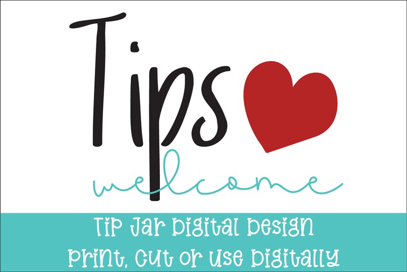 Digital Tip Jar Design 10 Tip Jar Design / SVG Cut and PNG - Etsy