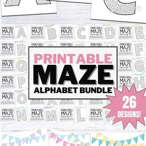 Printable Maze Activity: A-Z Alphabet Bundle for Kids - Etsy