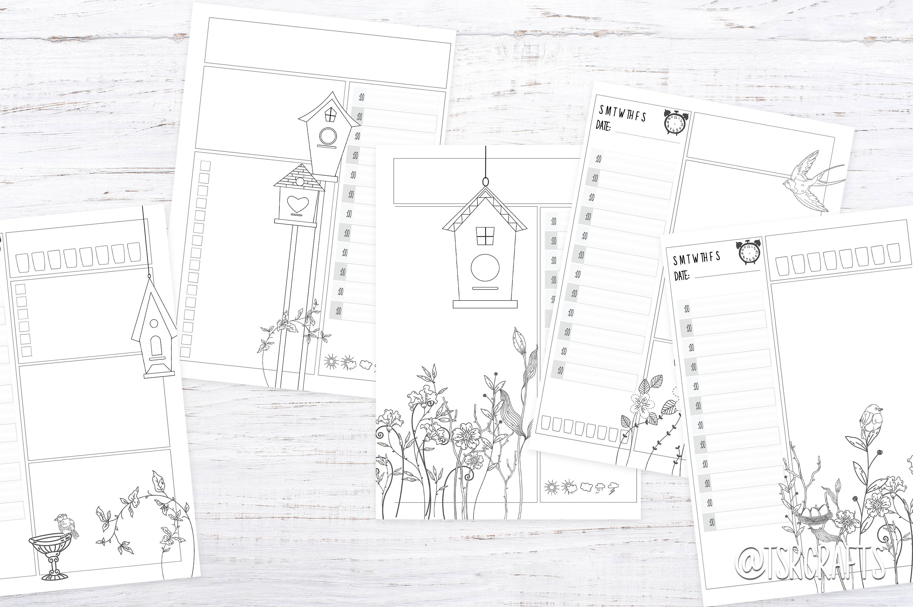 Coloring Book Printable Planner Inserts the Doodle Journal Series ...