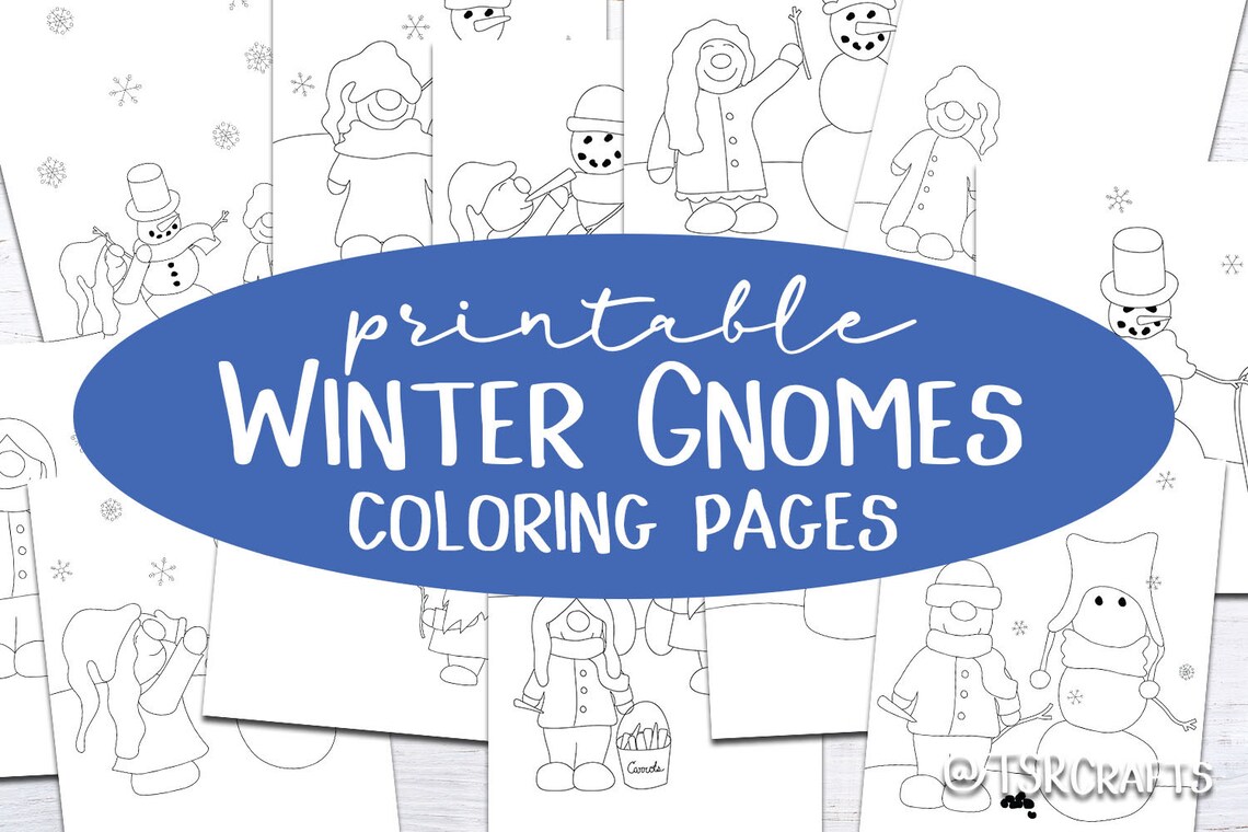 Printable Winter Gnomes Coloring Pages for Adults and Kids - Etsy