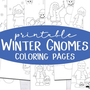 Printable Winter Gnomes Coloring Pages for Adults and Kids - Etsy