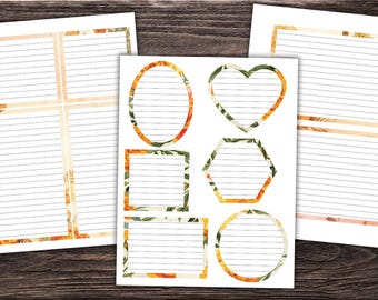 Marigold Birth Month Flower Lined Journaling Cards Printable October ...