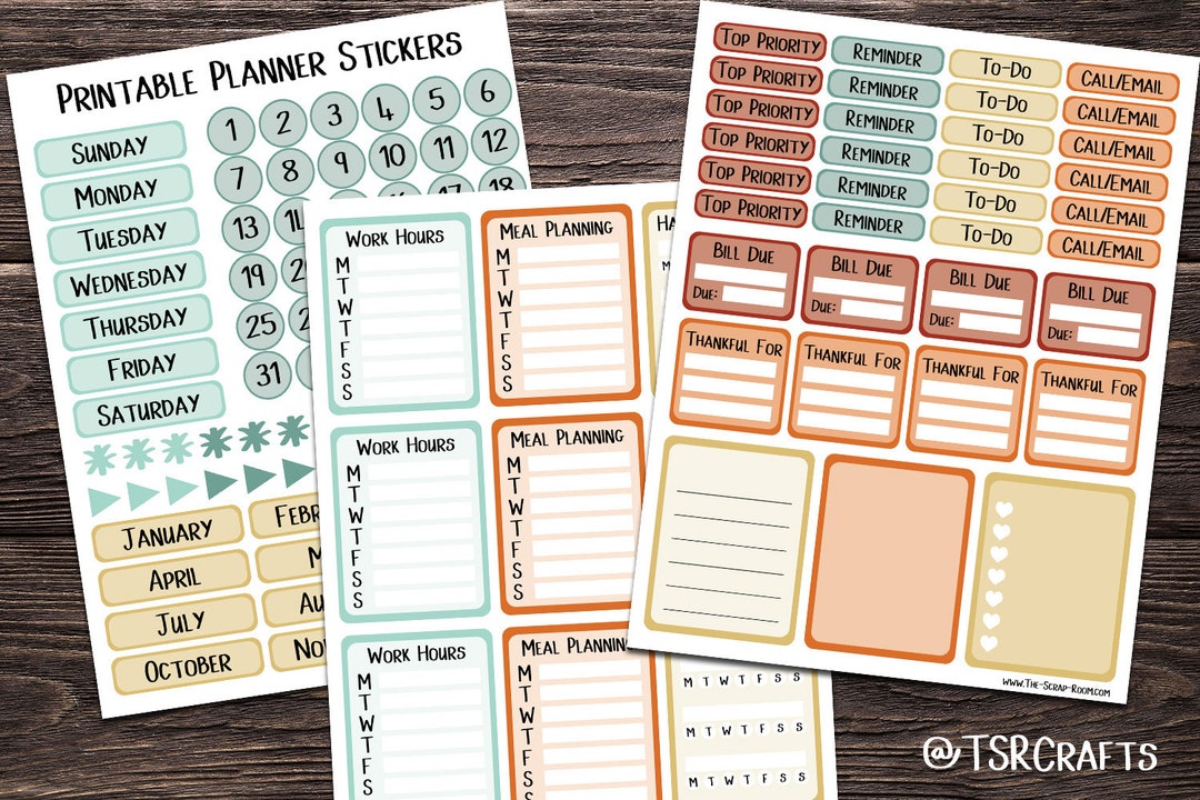 Functional Planner Stickers Printable by the Page Sticker - Etsy