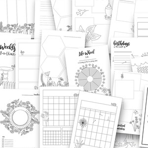 Floral Daily Planner Bundle Printable Undated Monthly, Weekly, and ...
