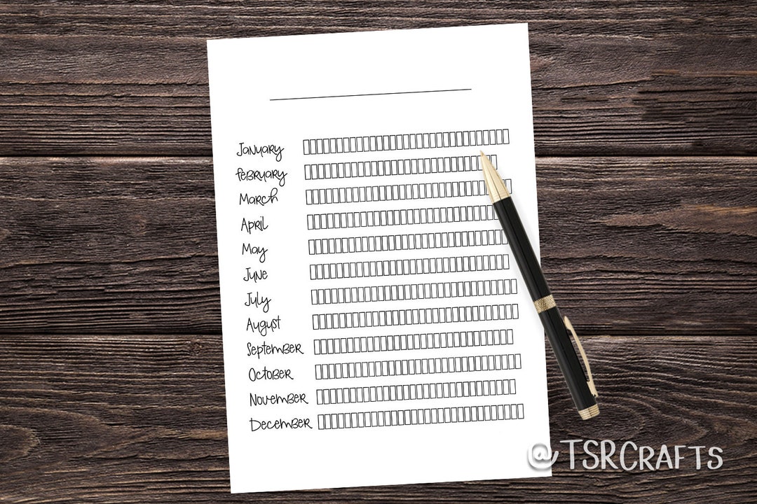 Printable 365 Day Habit Tracker for Planners and Journals - Etsy