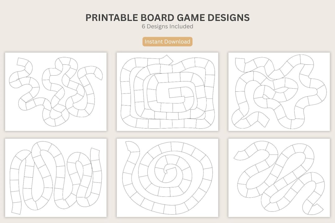 Printable Blank Board Game Templates Game Design Printable Game Diy ...