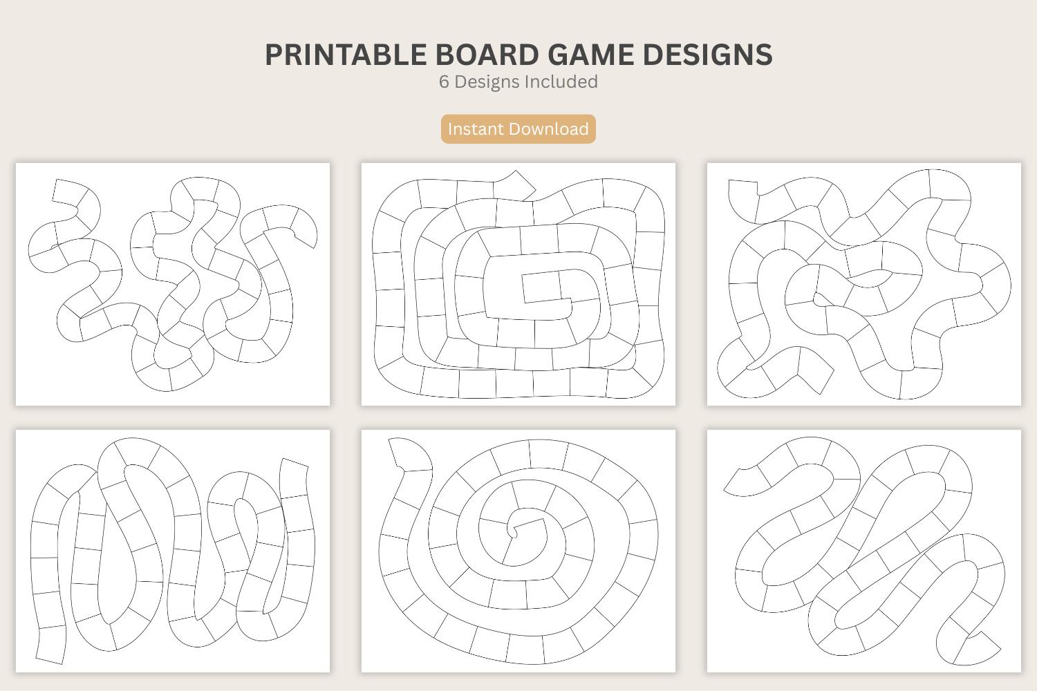 Printable Blank Board Game Templates Game Design Printable Game Diy ...