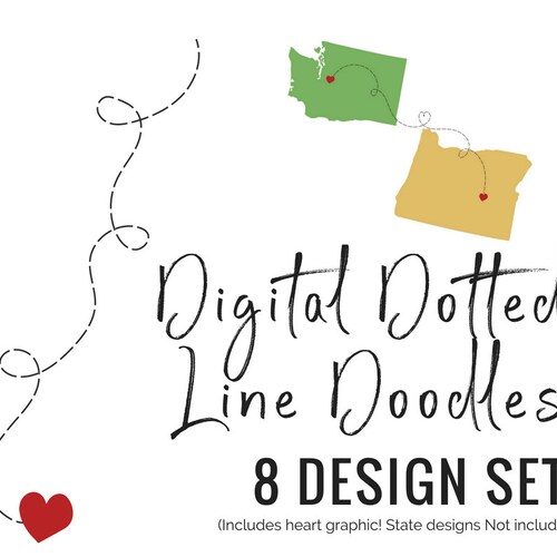 Dotted Line Svg Dashed Line Doodles Set 8 Design Set Pin & - Etsy