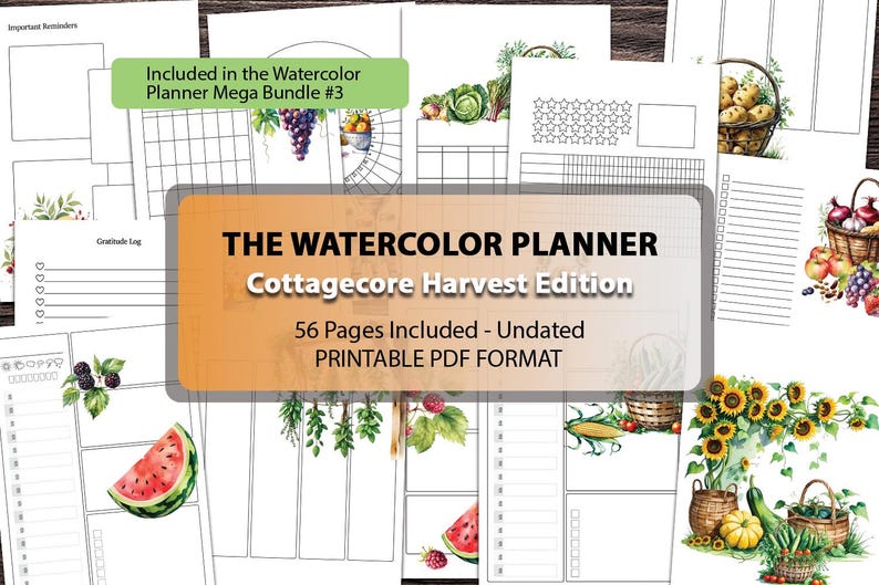 Printable Planner Inserts Late Summer Planner Cottagecore Daily Weekly ...