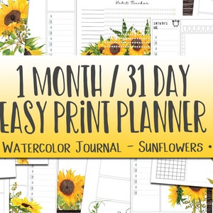 Printable Planner Inserts & Digital Planner Set Sunflower | Etsy