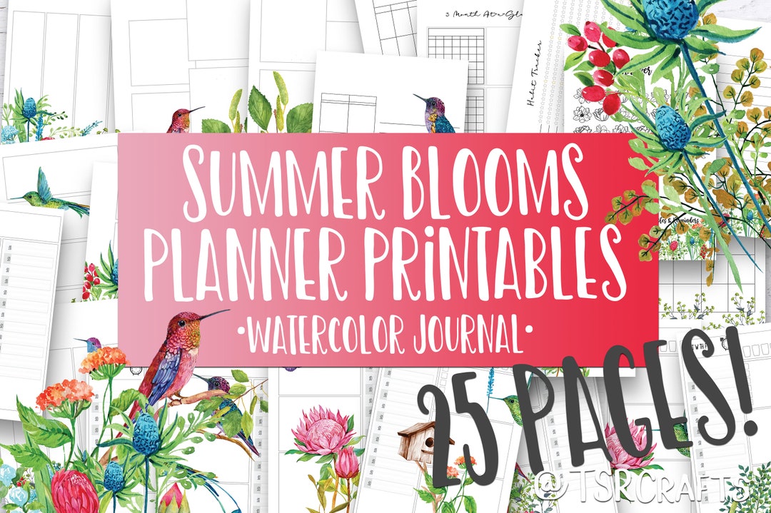 Summer Daily Planner Printable: Bright Floral Planner Pages, Printable ...