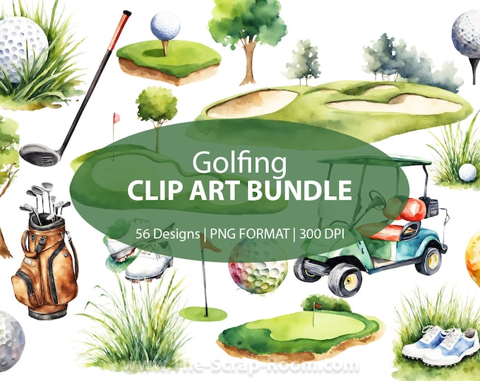 Golf Clip Art Bundle PNG Golf Clipart Watercolor Clip Art Watercolor ...