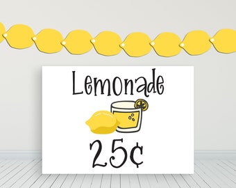 Lemonade 25 Cent Sign | Etsy
