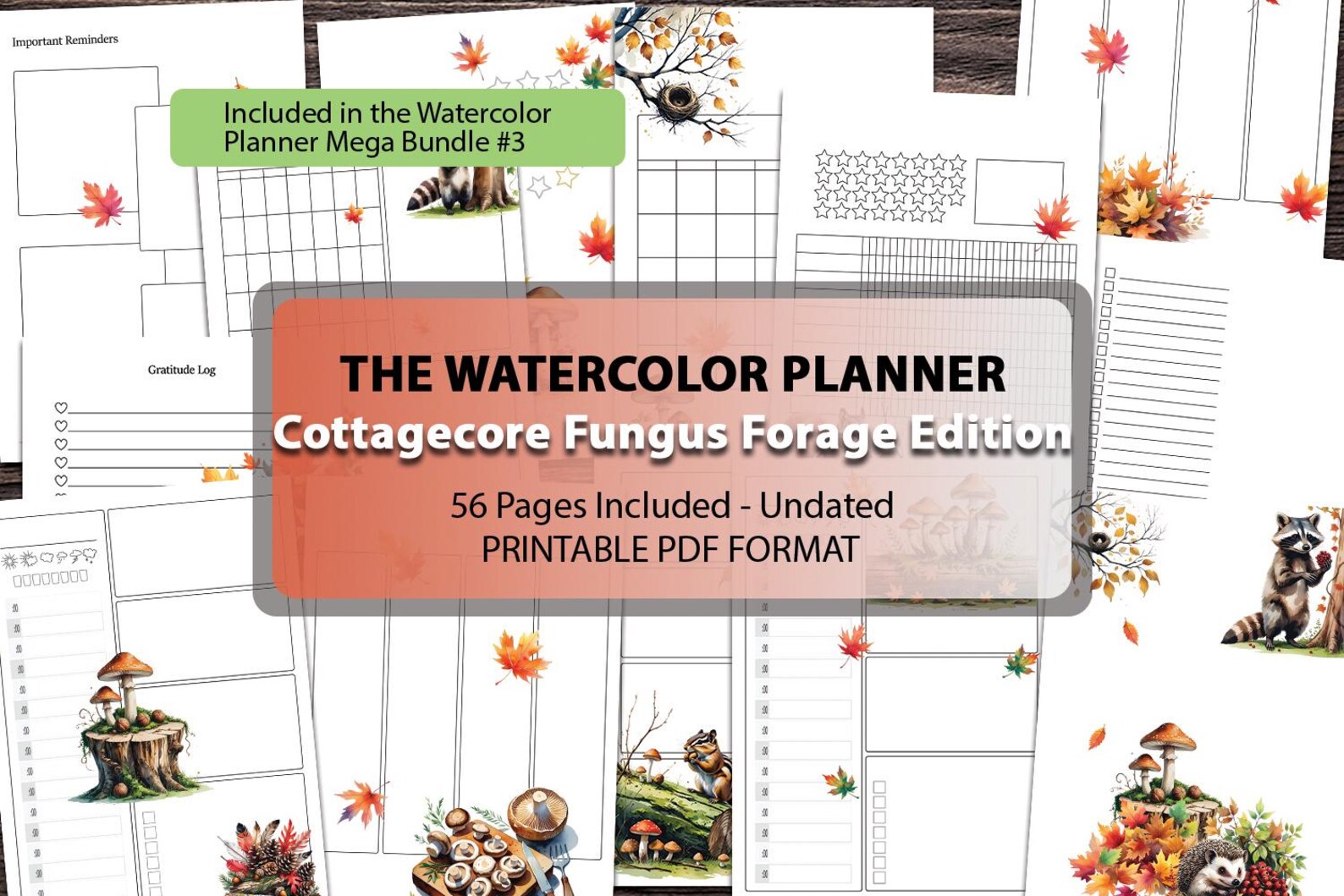 Fall Planner Printables Cottagecore Daily Weekly Monthly Habit Mood ...