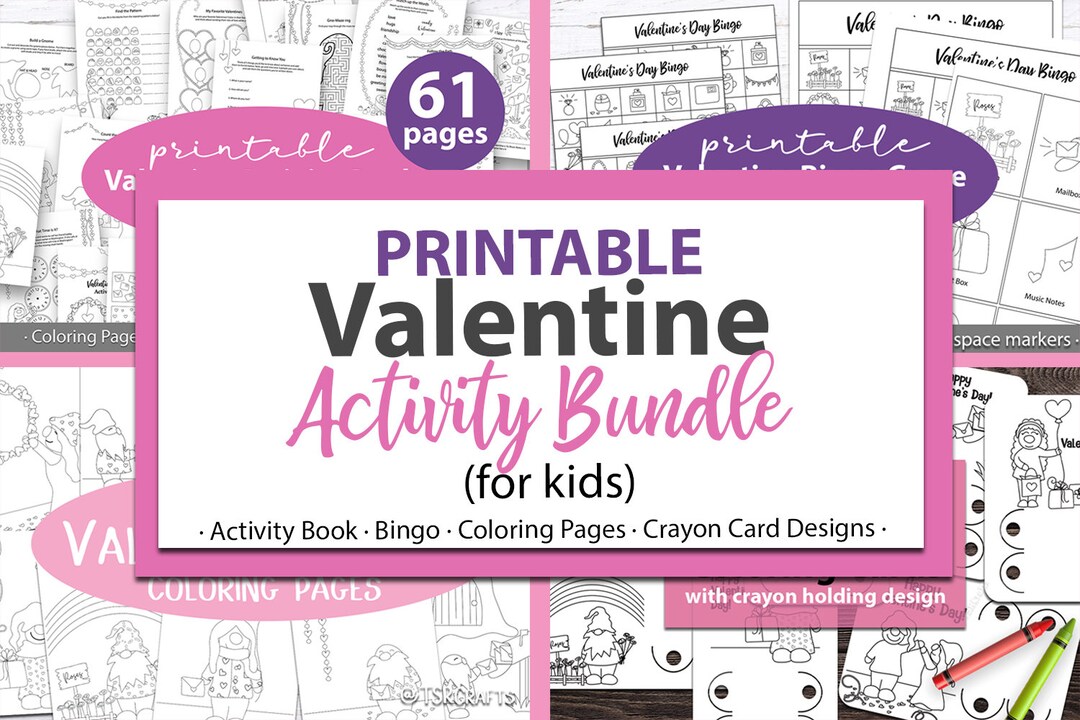 Printable Valentine's Day Activity Bundle for Kids Valentine Activity ...
