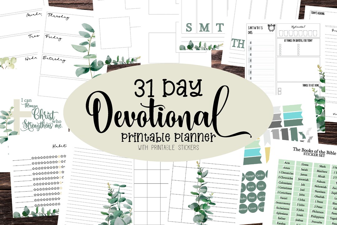 Printable Devotional Planner for Refillable Planners, Digital Planner ...