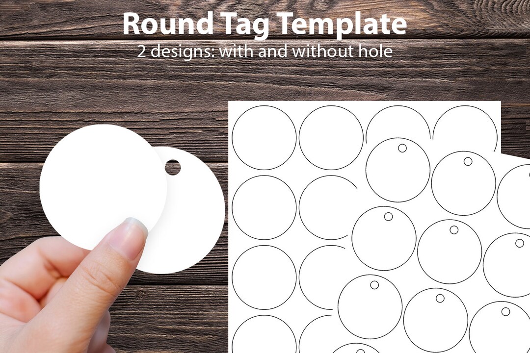 Tag Template Hang Tag 2" Round Circle Tag Template Diy Gift Tag Cut ...