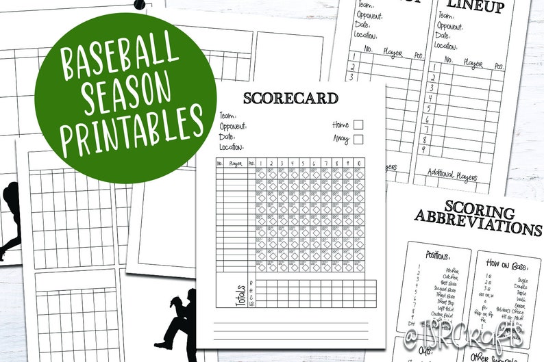 Baseball Scoring Pages Printable Score Sheet Lineup List and Calendar ...