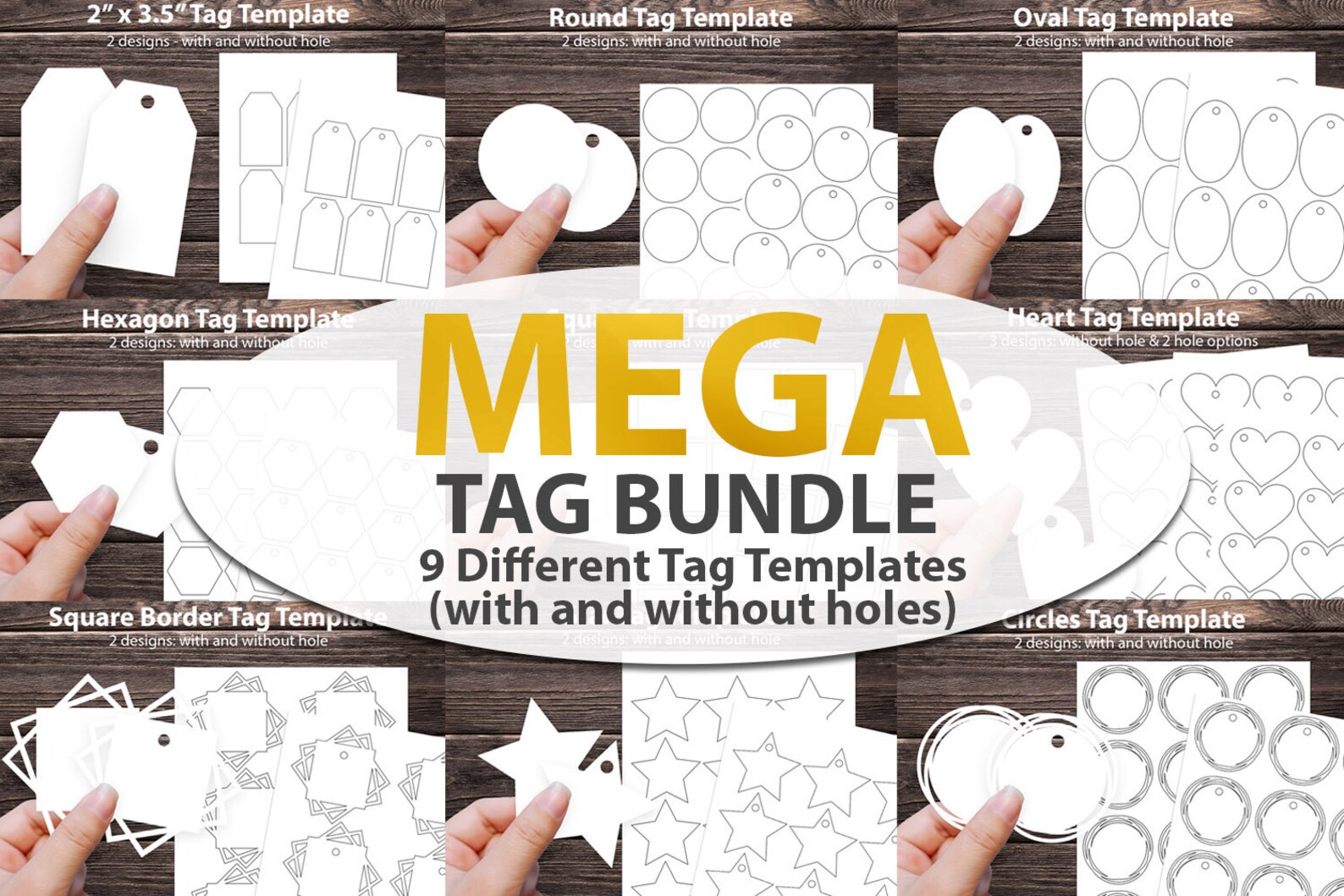 Hang Tag Template Mega Bundle 9 Tag Designs | Etsy