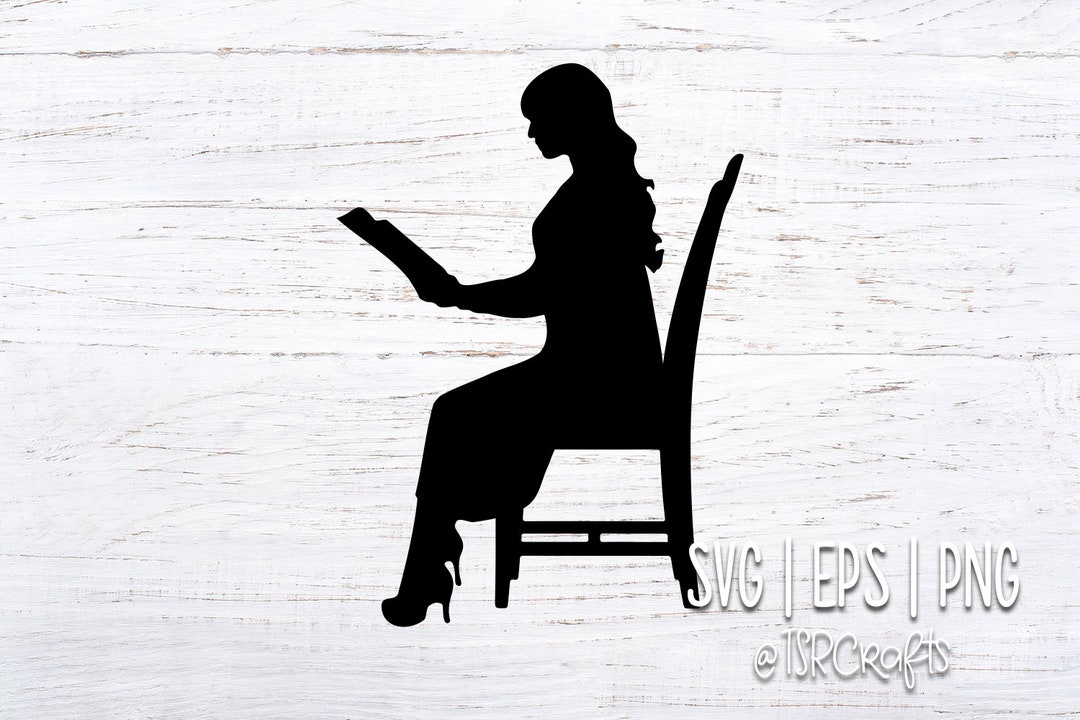 Woman Reading Digital Design - Woman With Book Svg, Eps Png Cutting ...