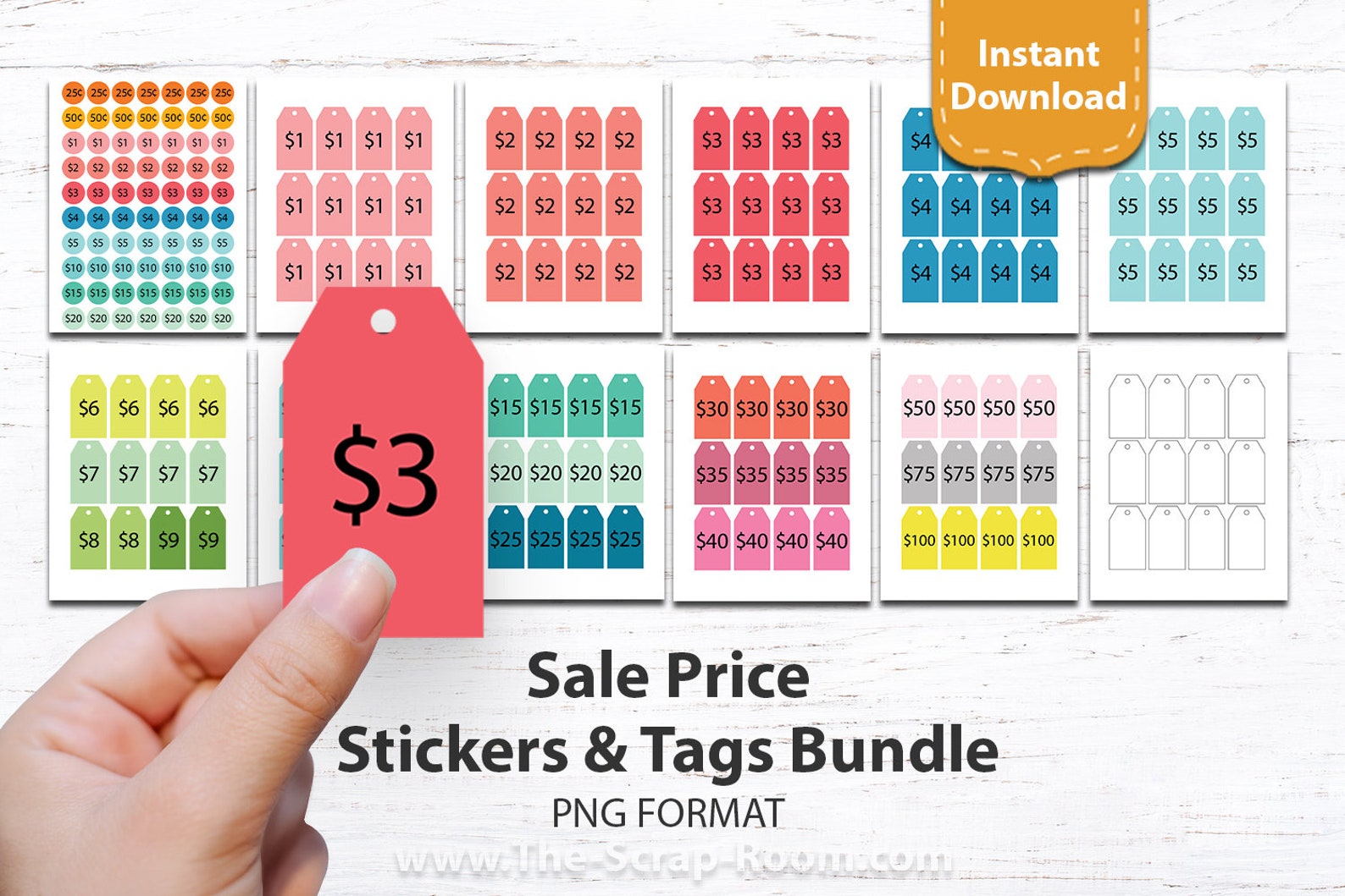 Garage Sale Price Stickers Price Tags Digital Template Bundle Print and ...