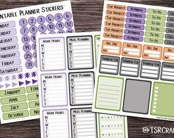 Functional Planner Stickers Printable by the Page Sticker | Etsy