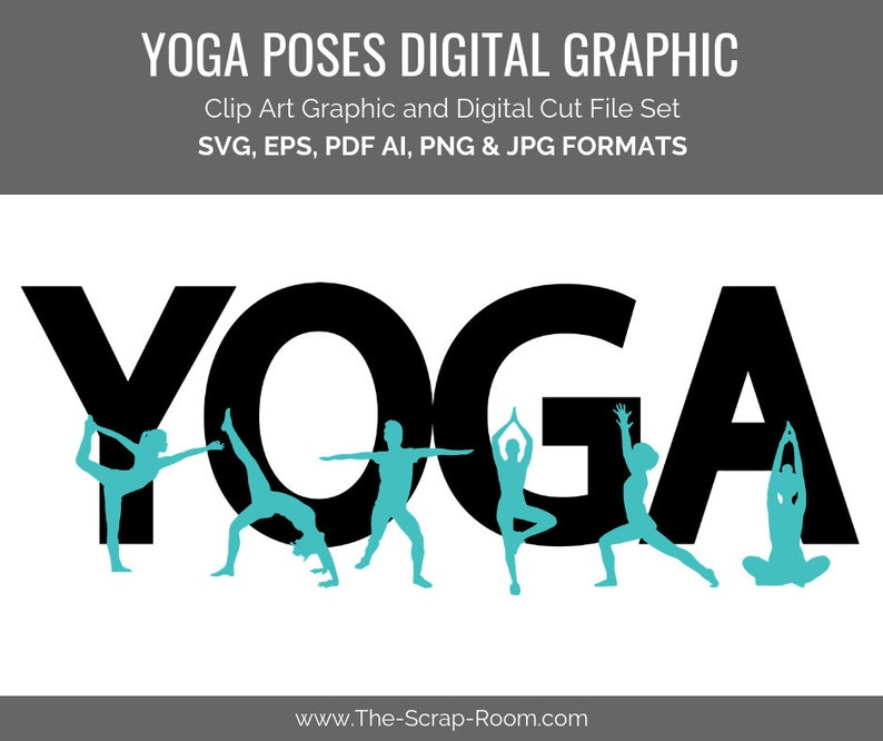 Health Clip Art Yoga Poses and DIGITAL CUT File Set Svg Eps Ai - Etsy