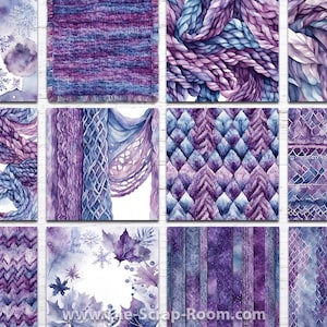 Printable Purple and Blue Winter Digital Paper Pack Digital Papers ...