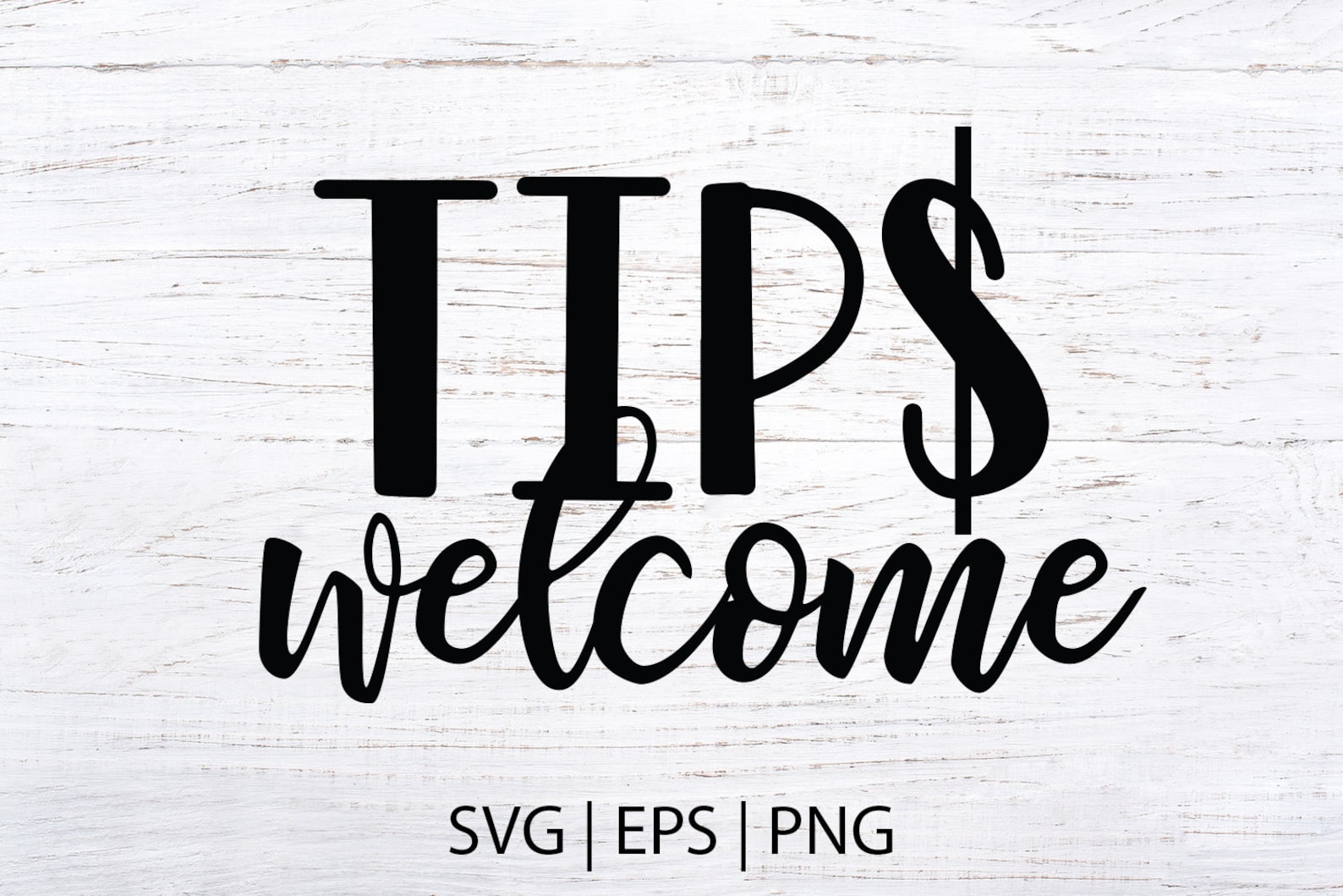 Digital Tip Jar Sticker Tip Jar Design "tips Welcome" Digital Tip Jar ...